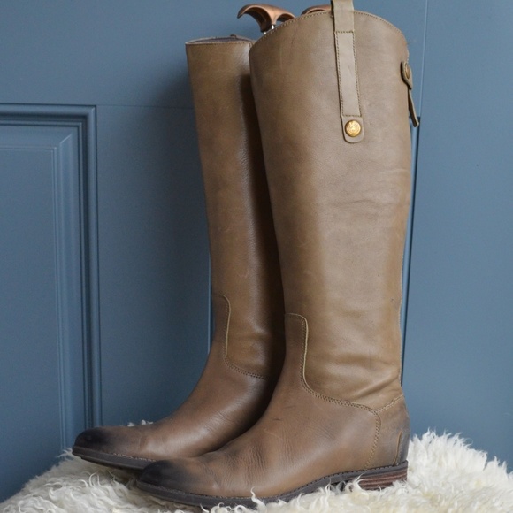 Sam Edelman | Shoes | Sam Edelman Taupe Penny Leather Riding Boots ...
